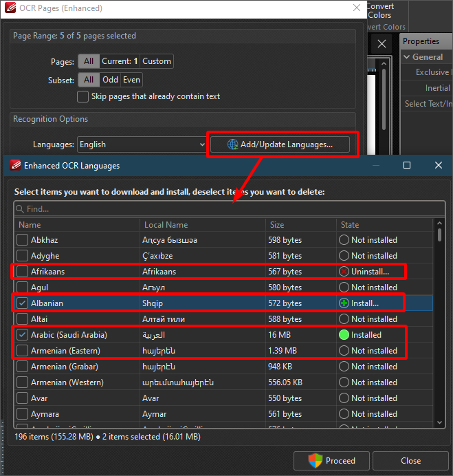 PDF-XChange Co Ltd :: Knowledge Base :: How do I Manage OCR language packs in PDF-XChange?